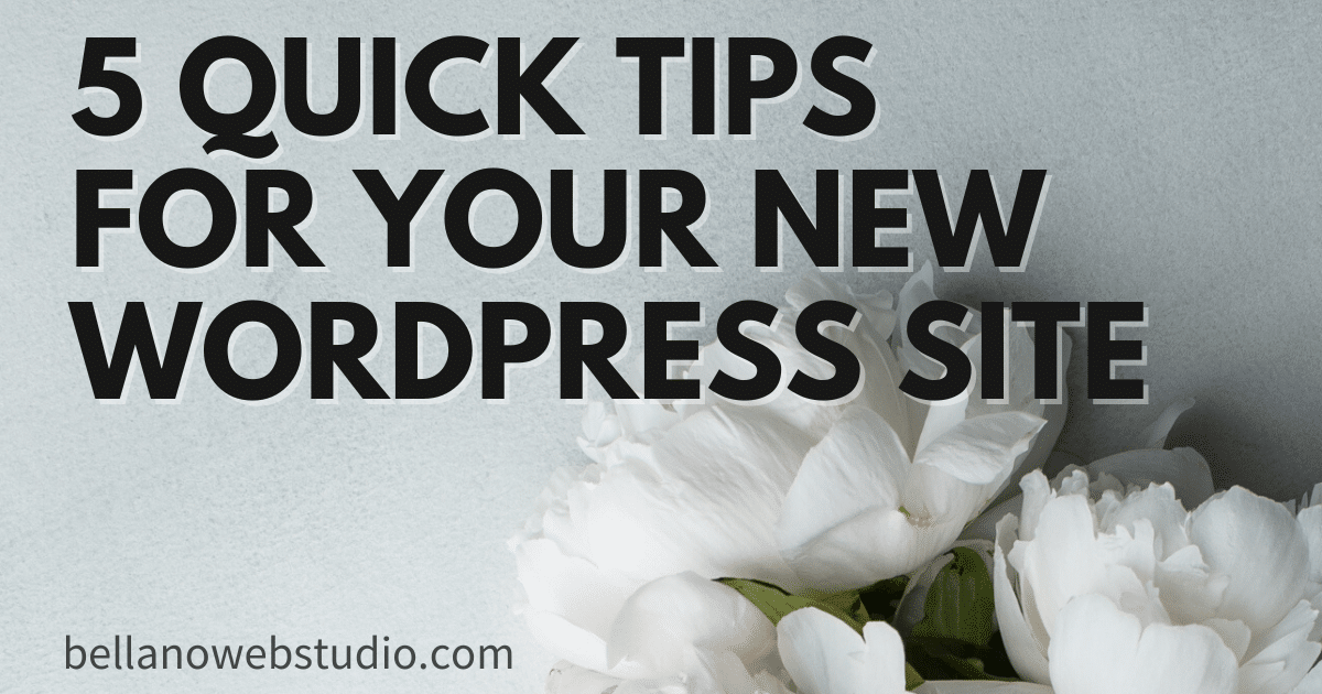 5 Must-Do Tips for Your New WordPress Site - Bellano Web Studio